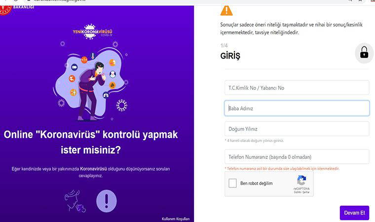 Sağlık Bakanlığından Korona Önlem uygulaması ile online risk belirleme ...